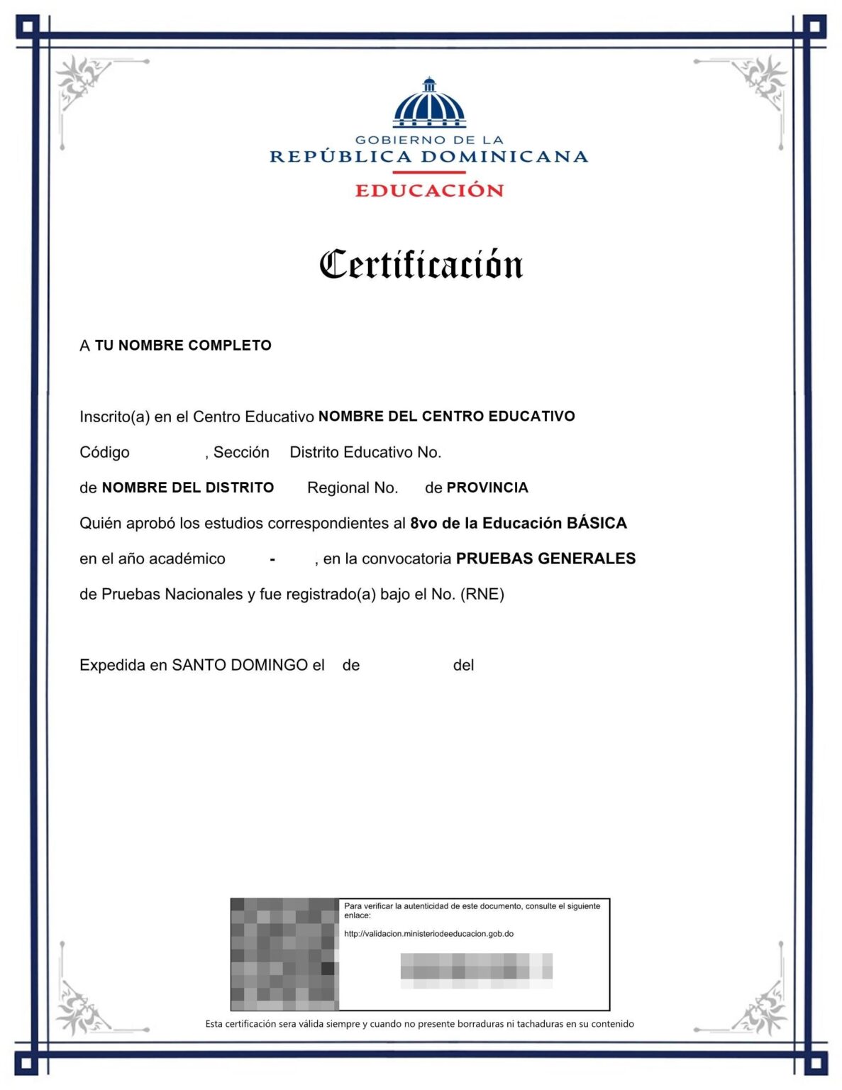 Certificado de Octavo del MINERD: Solicita tu diploma 2024